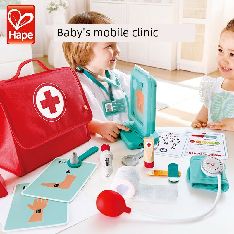 Hape Веселый детский медицинский набор для ролевых игр: стоматологическая клиника с улыбающимся врачом, инструментами и