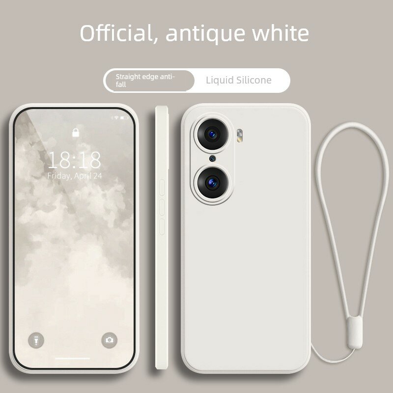 Honor 60 Pro Одиночный чехол в античном белом с защитной пленкой - Защитный чехол
