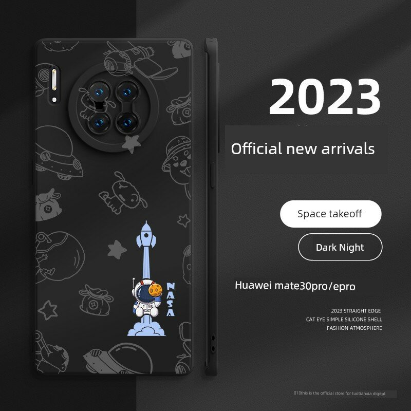 Силиконовый чехол для Huawei Mate 30 Pro, цвет темно-черный, полное покрытие, противоударный, 1 шт.