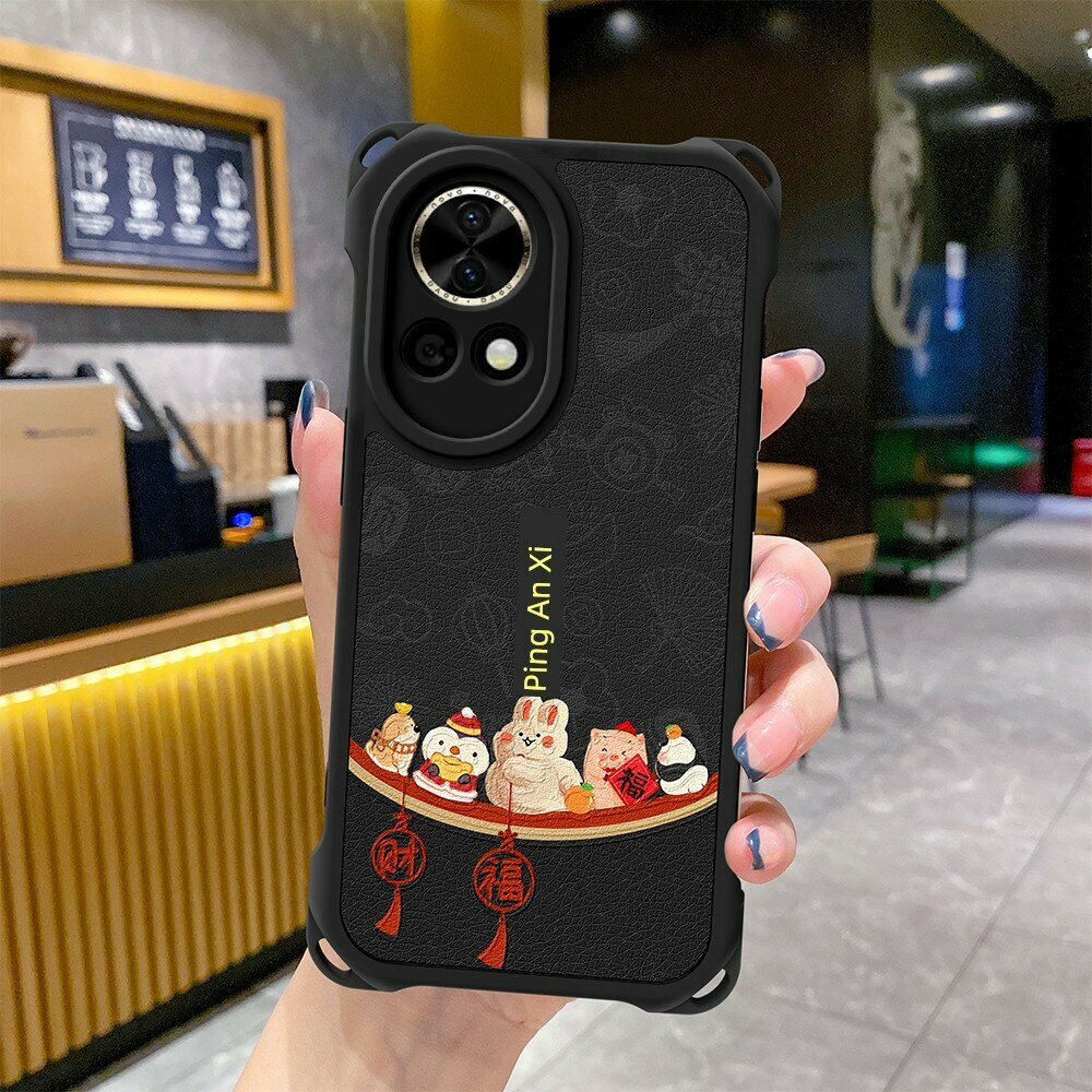 Чехол для Huawei Nova14 Pro в черном цвете без аксессуаров с ударопрочной конструкцией