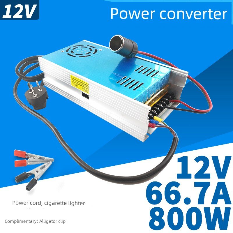 12V 66.7А 800 Вт преобразователь с кабелем и адаптером для прикуривателя