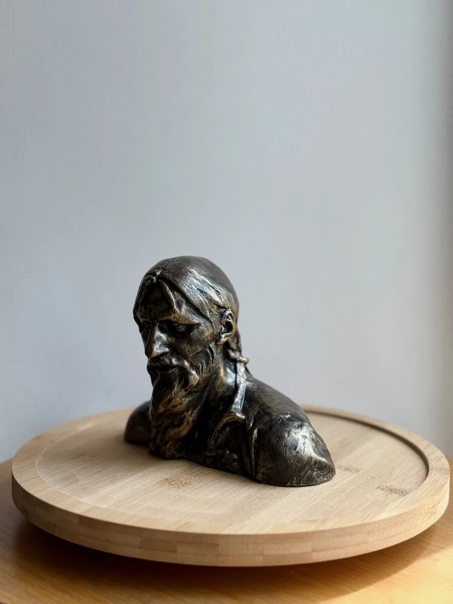 Статуэтка Бюст Распутина, 12 см, из гипса, ручная работа, в цвете — фото 1