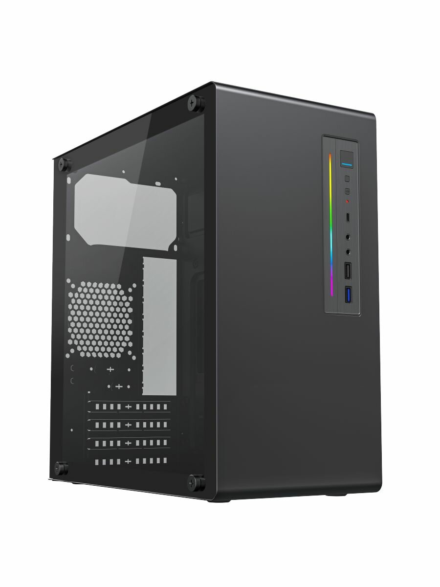 Корпус для ПК без БП FOXLINE FL-728TG ARGB Black (FL-728TG-U3C)