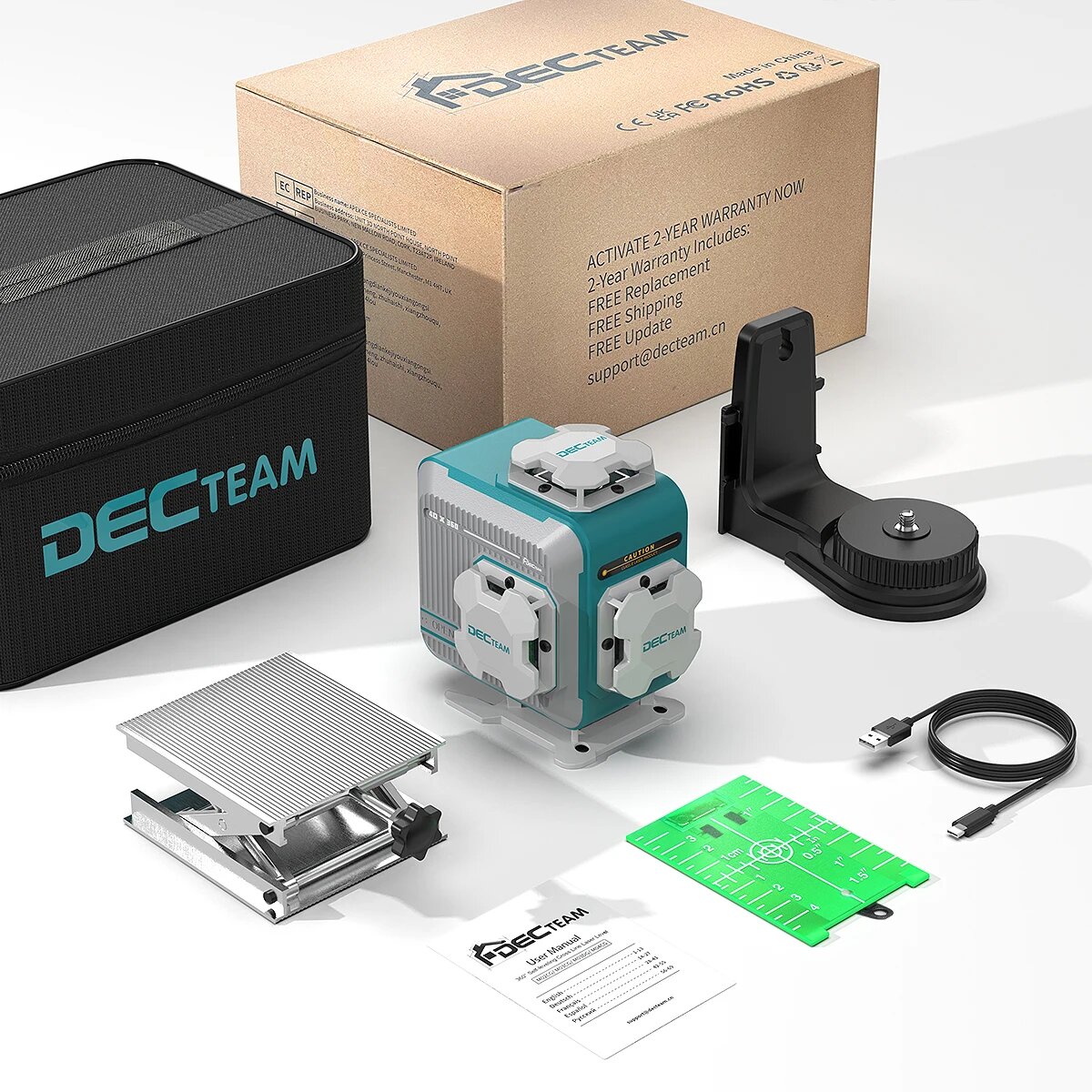 Лазерный уровень Decteam M04CG 16 линий 4D зеленый