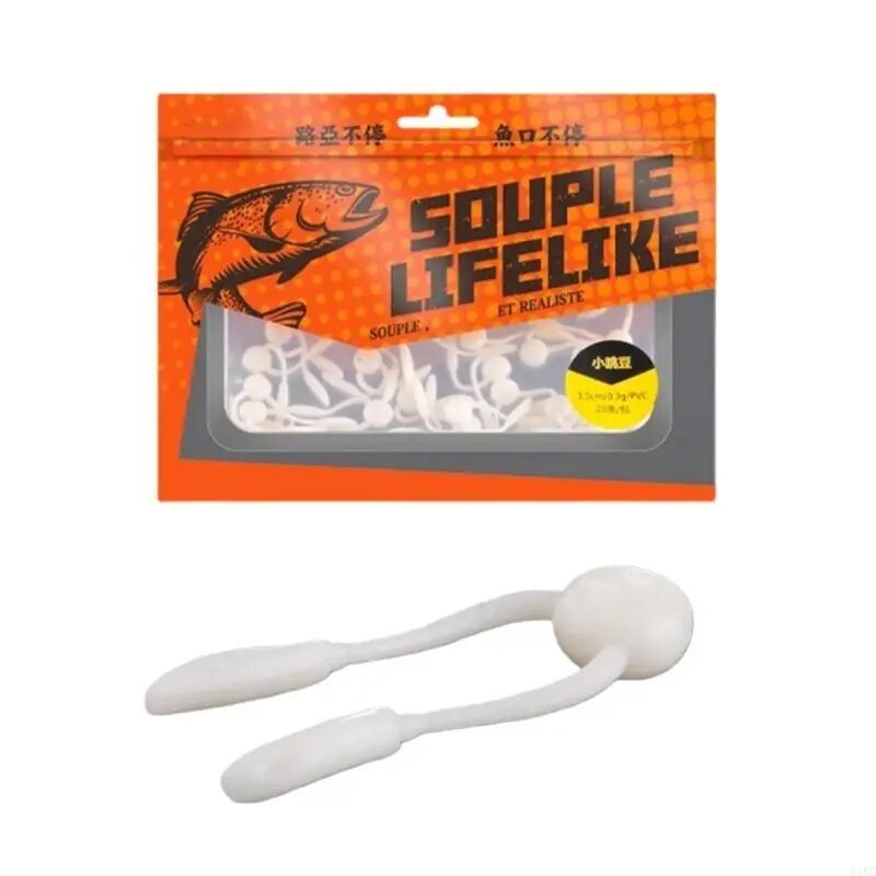 Souple Lifelike, искусственный червь, White, 20 шт