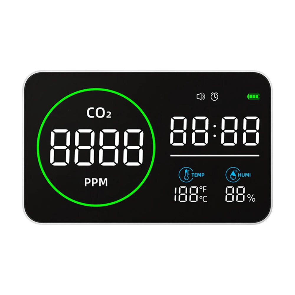 Монитор качества воздуха CO2, температура, влажность, 88:88