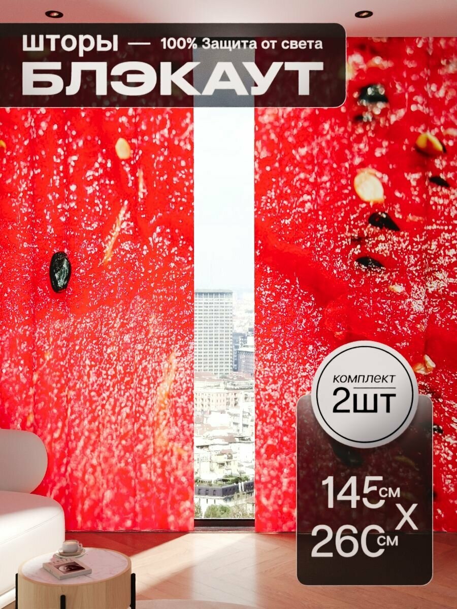 Шторы блэкаут 145x260 см 2 шт на окна плотные комплект