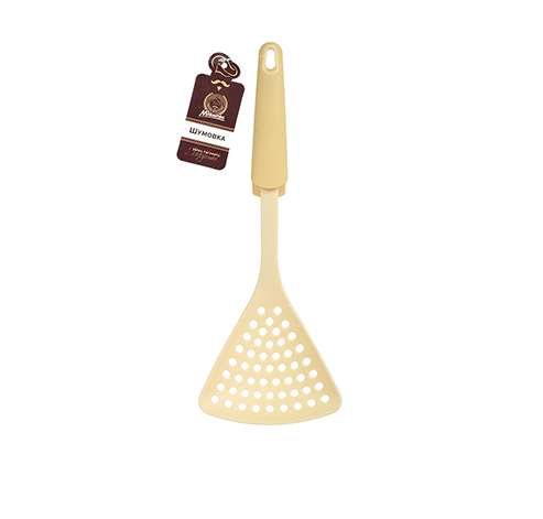 Шумовка нейлоновая Marmiton Milky, резиновая ручка, 33 см