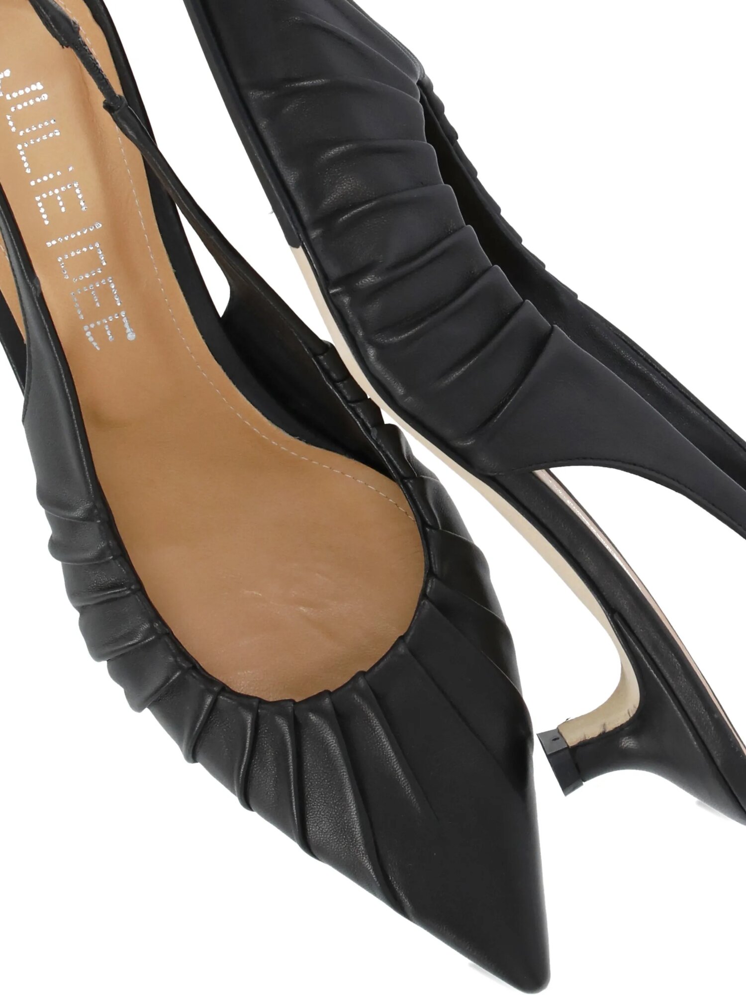 Туфли Julie Dee Ruched slingback pumps, размер 40, black/black — фото 1