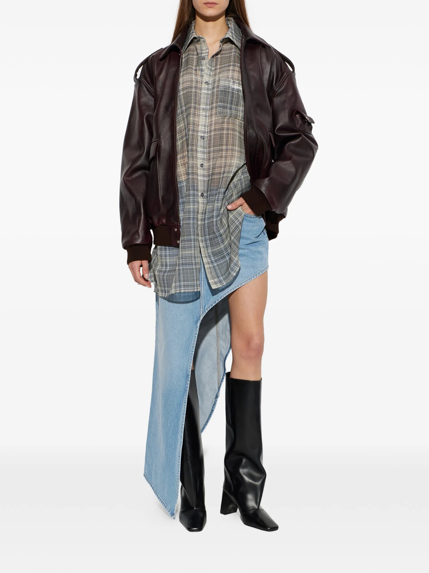 Куртка Coperni Leather epaulette-detail jacket, размер 38 — фото 1