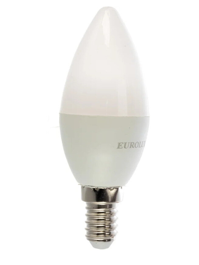 Лампа светодиодная LL-E-C37-6W-230-2,7K-E14 (свеча, 6Вт, тепл, Е14) Eurolux