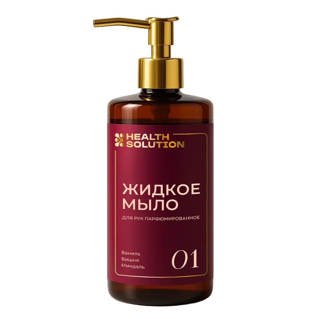 Health Solution Жидкое мыло парфюмированное с ароматом Ванили, Вишни, Миндаля 400 мл 1 шт