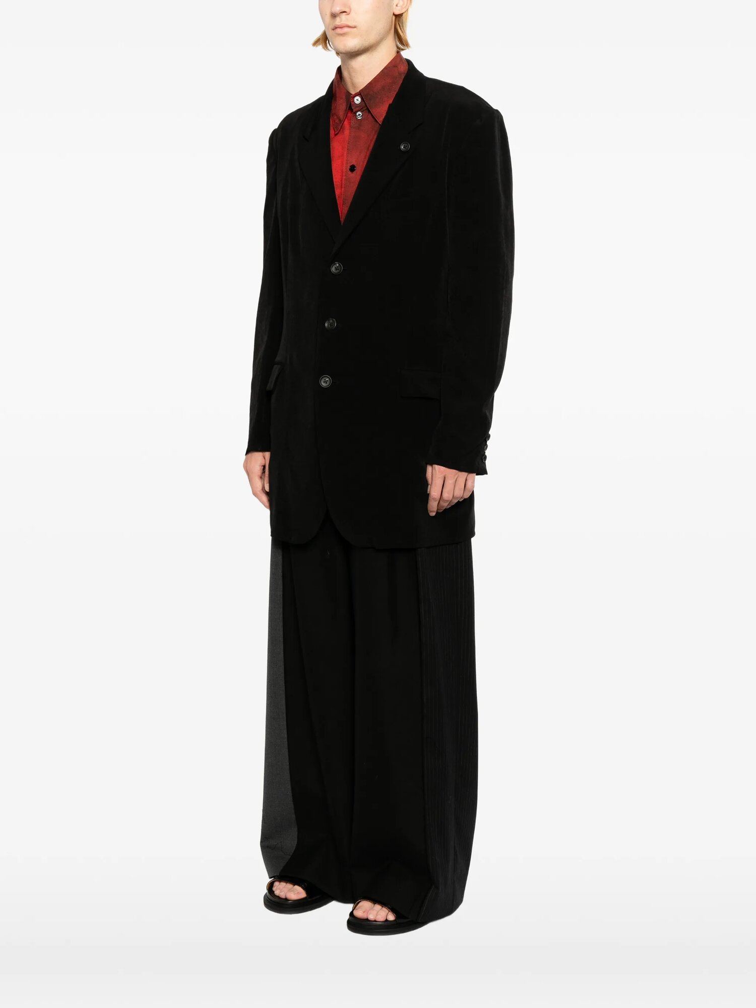 Пиджак Yohji Yamamoto Double-lapel blazer, размер 3, black/black — фото 1