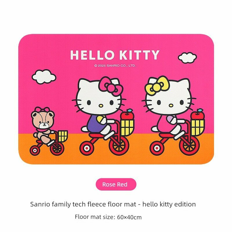 Коврик для прихожей Miniso Sanrio Family Series Tech Velvet, нескользящий, для ванной комнаты, Hello Kitty.