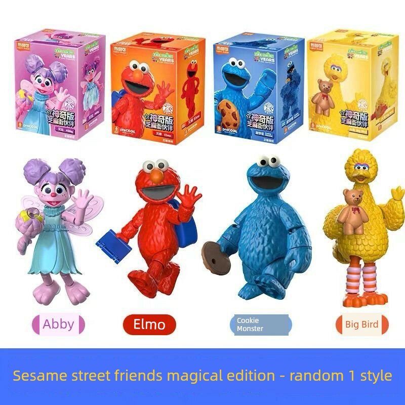 Конструктор Brulee X Sesame Street: Фигурка Большая Птица Эбби, сборная подвижная модель-фигурка. Друзья с Улицы Уокер