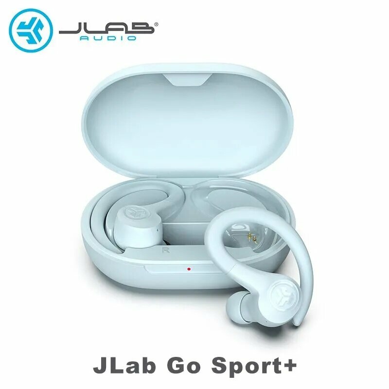 JLab Наушники беспроводные с микрофоном JLab Go Sport+, Bluetooth, USB Type-C, голубой