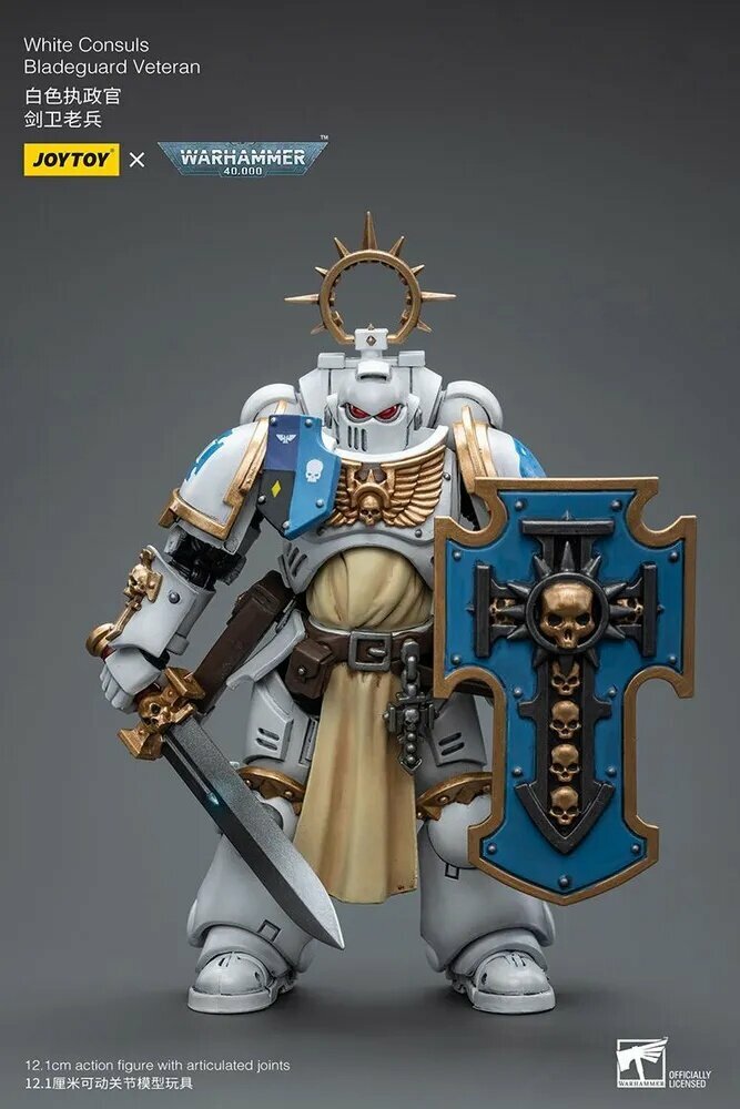 Подарочная модель JOYTOY Warhammer The Horus Heresy1:18 Space Marines White Consuls Bladeguard Veteran