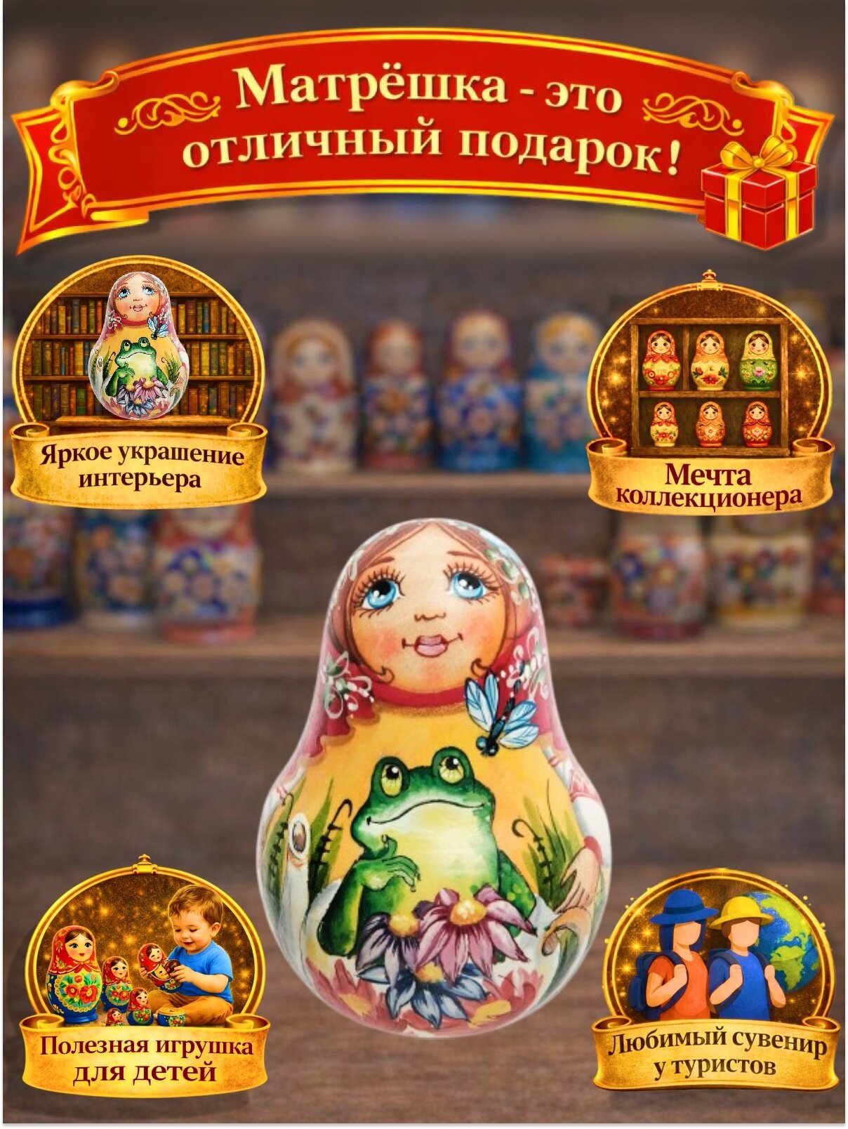 Матрешка - неваляшка Агриппина — фото 1