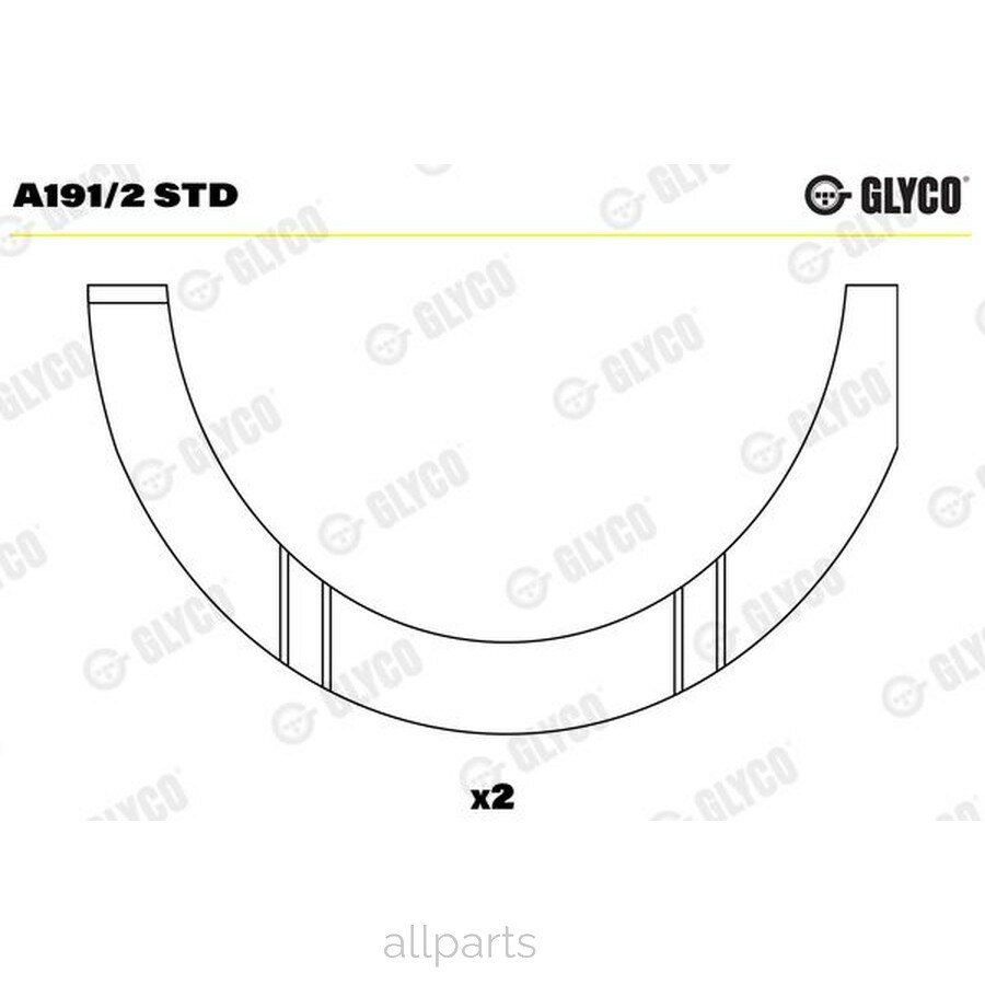 GLYCO 'A1912STD Вкладыши коренные STD A20DT/DTC/DTH/DTR упорные (полукольца)