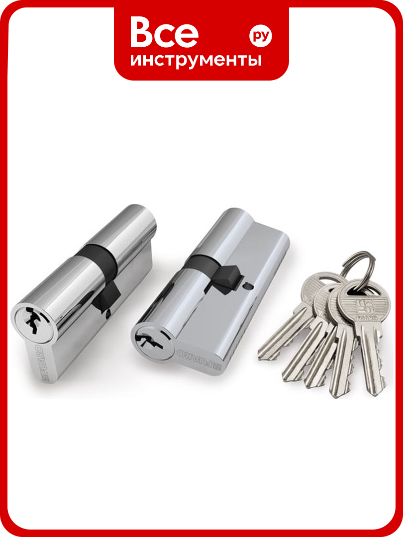 Цилиндровый механизм Fuaro 100 ZA 80 mm /35+10+35/ CP хром 5 кл. 22289 двухсторонний гальваническое покрытие материал