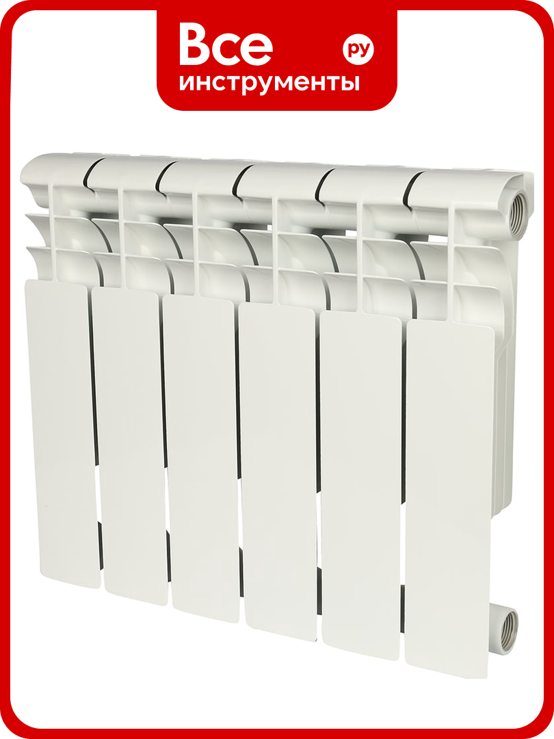 Биметаллический радиатор ROMMER Profi BM 350 BI350-80-80-130 6 секций RAL9016 86630 профессиональный настенный