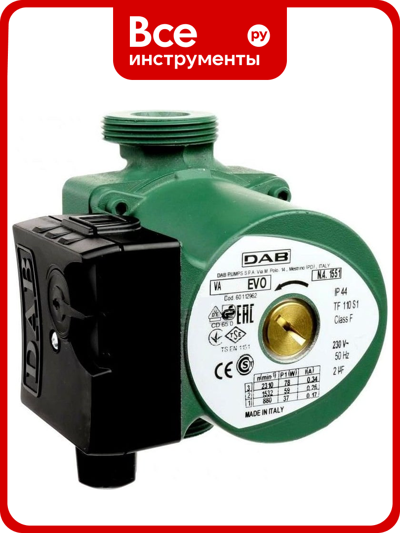 Циркуляционный насос Dab VA 65/130 1" М230/50 EVO 60182169H, существующих системах, одной оси