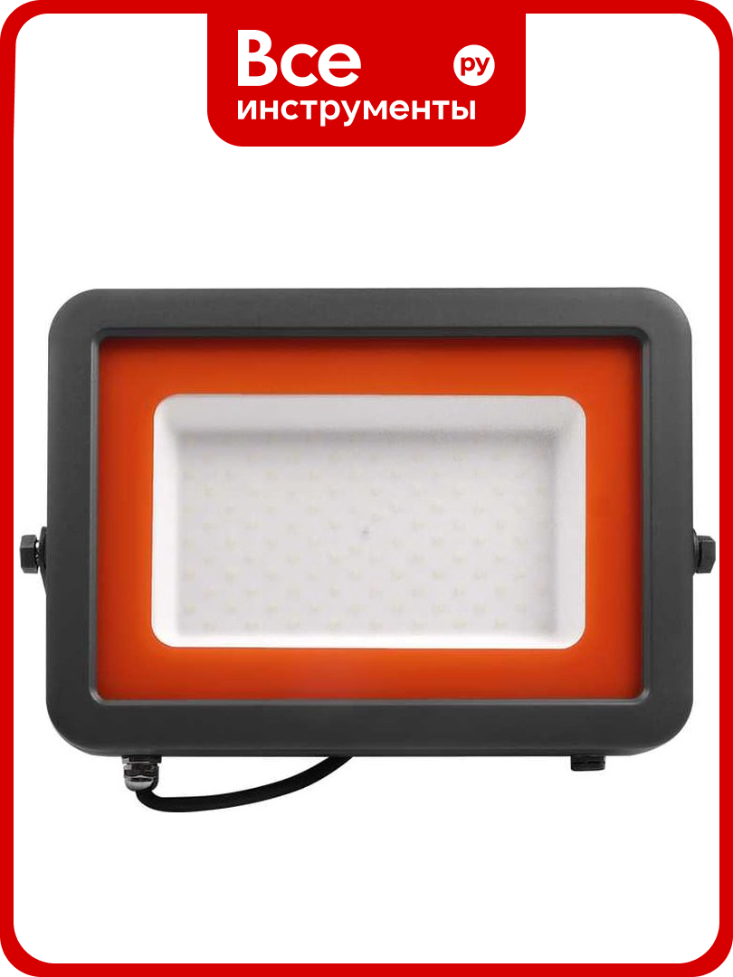 Светодиодный прожектор Jazzway PFL-S2 100Вт 6500К IP65 220–240В до с клапаном закаленное матовое стекло серый 2853325D