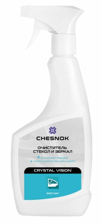 Очиститель стекол CHESNOK Crystal Vision, спрей, 500мл, бирюзовый