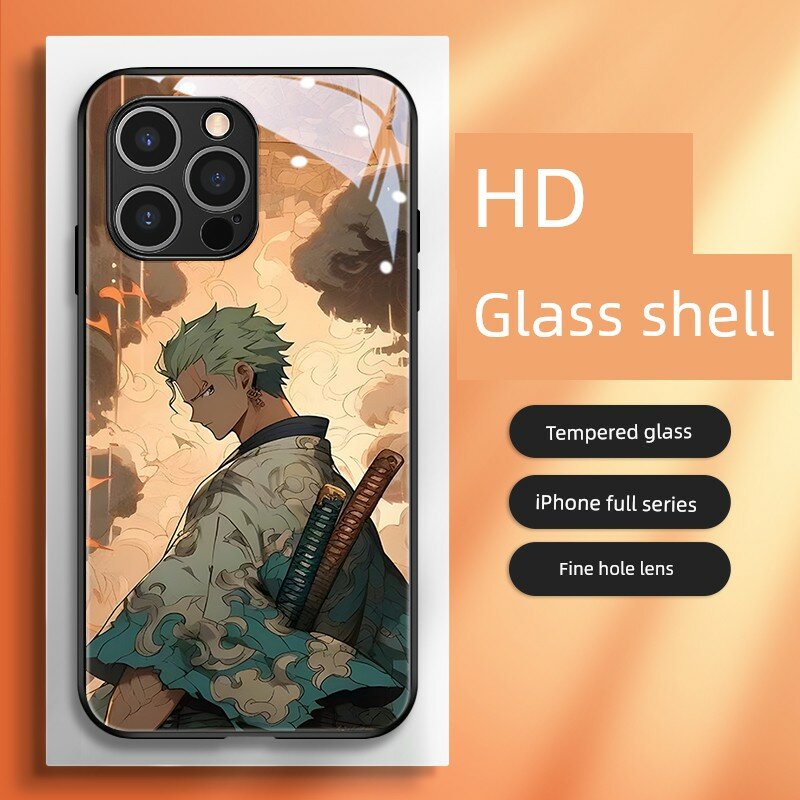 Чехол из стекла с аниме-темой Один Пират для iPhone 16 Plus, древний стиль, премиальная защита, совместимость с