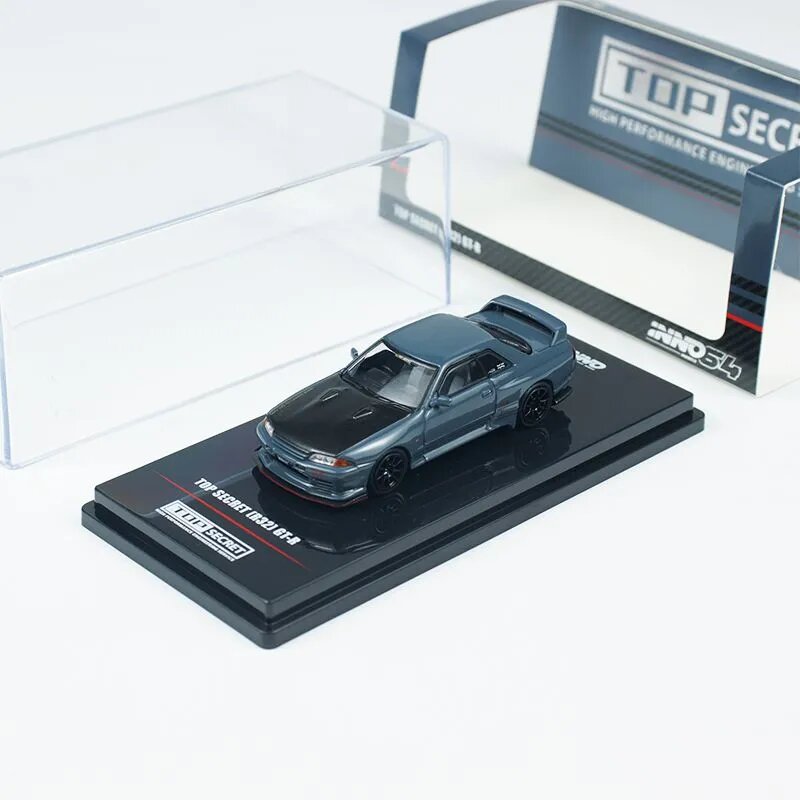 Машинка INNO MODEL 1:64 TOP SECRET R32 GT-R Stealth Grey Die-cast Alloy Model Collection Toy Children Gifts