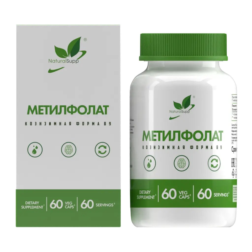 NaturalSupp Метилфолат/MethylFolate Naturalsupp капсулы по 430 мг 60 шт