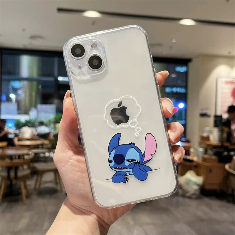 Мягкий силиконовый чехол с рисунком Стич для iPhone 13 Pro Max, защитный чехол с яблочной тематикой