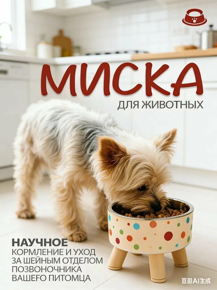 Подставка для кошачьей и собачьей миски, из нержавеющей стали, разборная