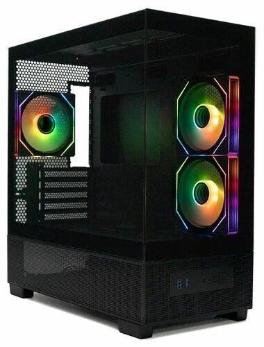 Компьютерный корпус XASTRA Q500M 3ARGB-C10 (Q500M-3FM12A-C10) черный - Mini Tower, Micro-ATX, USB 3.2 Gen 1 Type-A, USB 2.0 Type-A