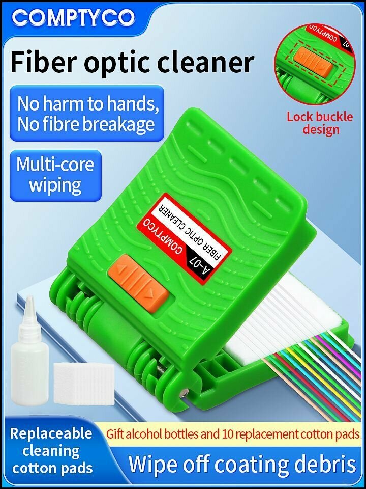 COMPTYCO A-07 приспособление для протирки оптоволокна, FTTH для очистки оптического волокна набор инструментов