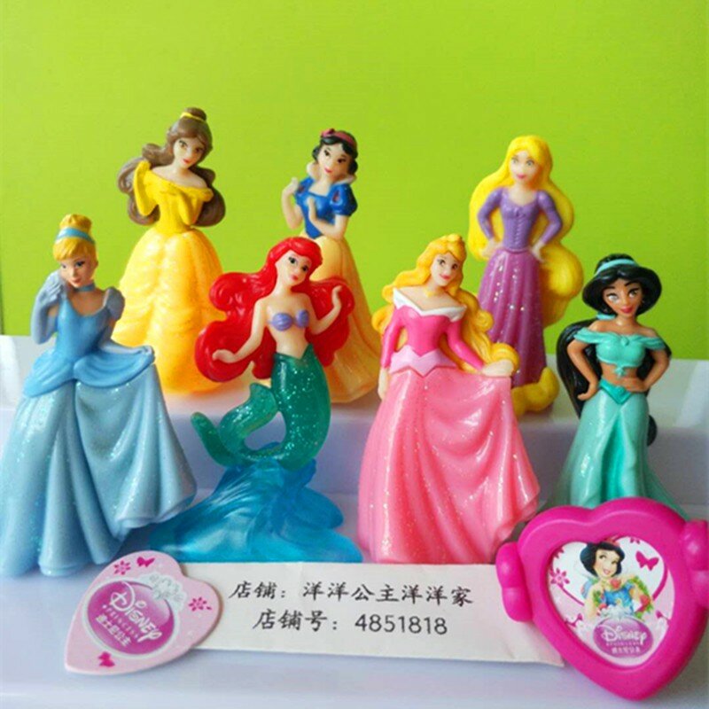 Набор игрушек-яиц Disney Seven Princesses Kinder Fun: 7 фигурок принцесс (Белоснежка, Спящая красавица, Золушка) без