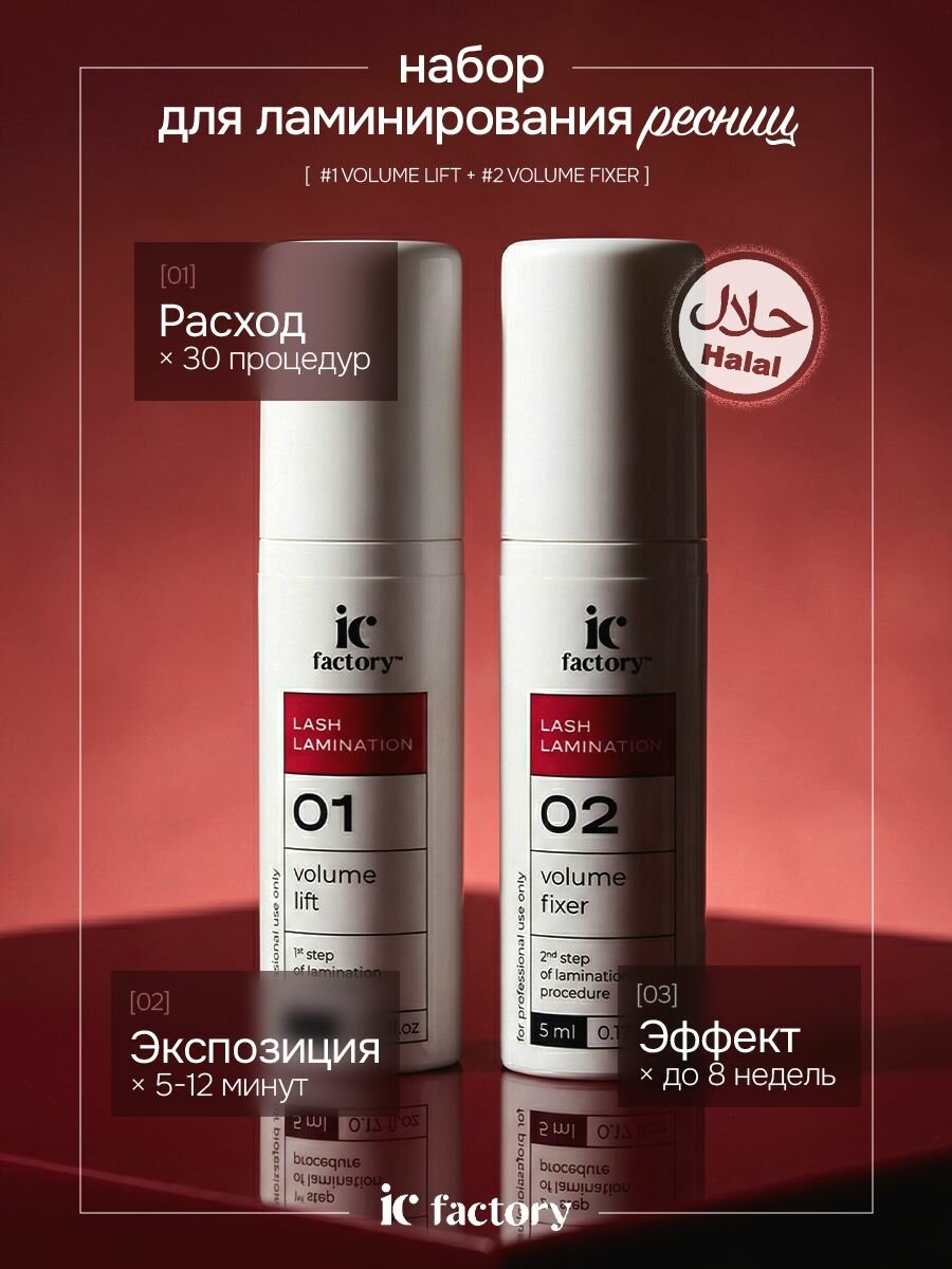 Набор для ламинирования ресниц Innovator Cosmetics 1+2 состав 5 мл IC FACTORY