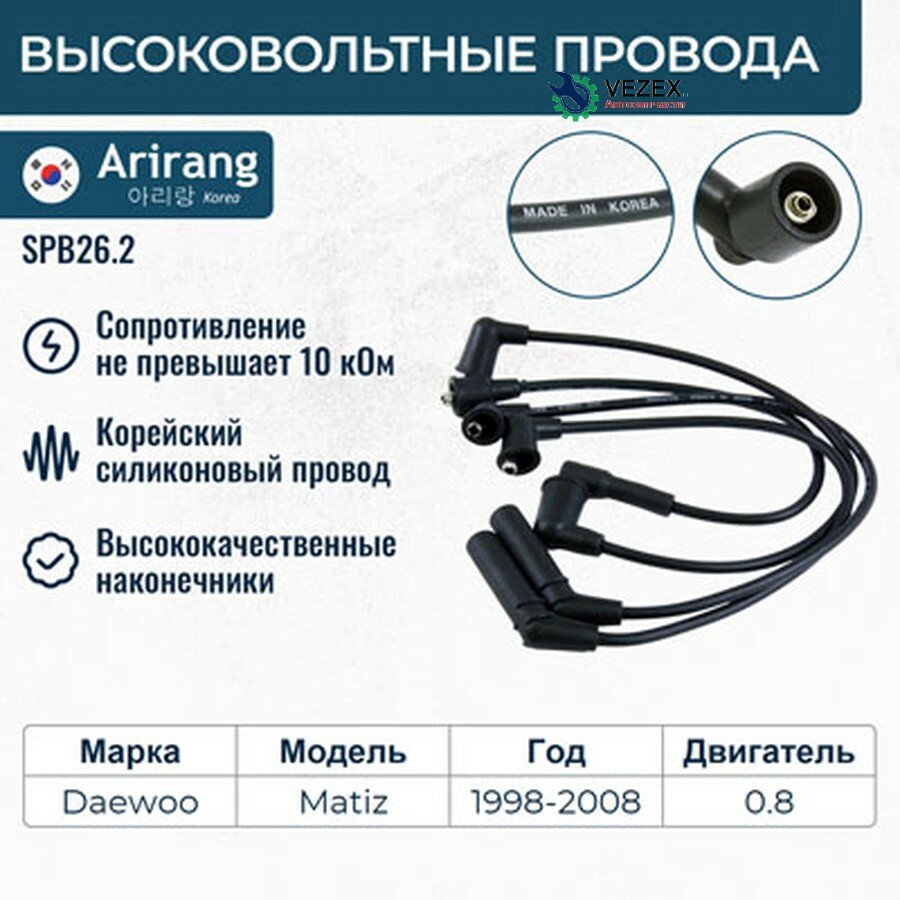 ARIRANG SPB26.2 Провода высоковольтные, комплект
