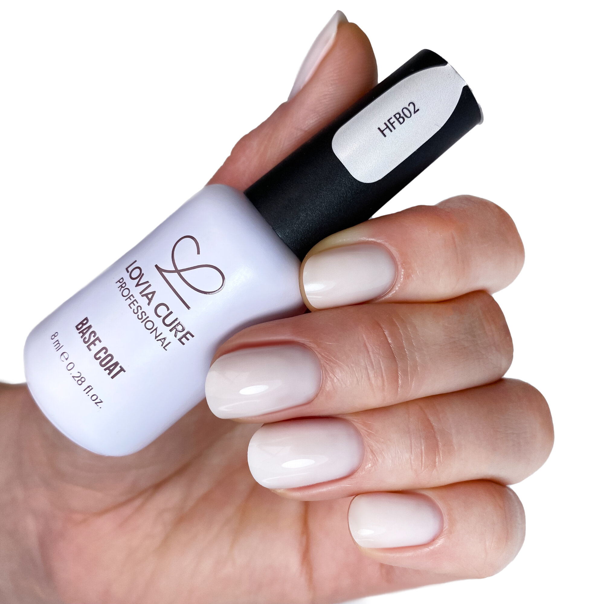 База без содержания HEMA молочный UV/LED HFB 02 8 мл, LOVIA CURE