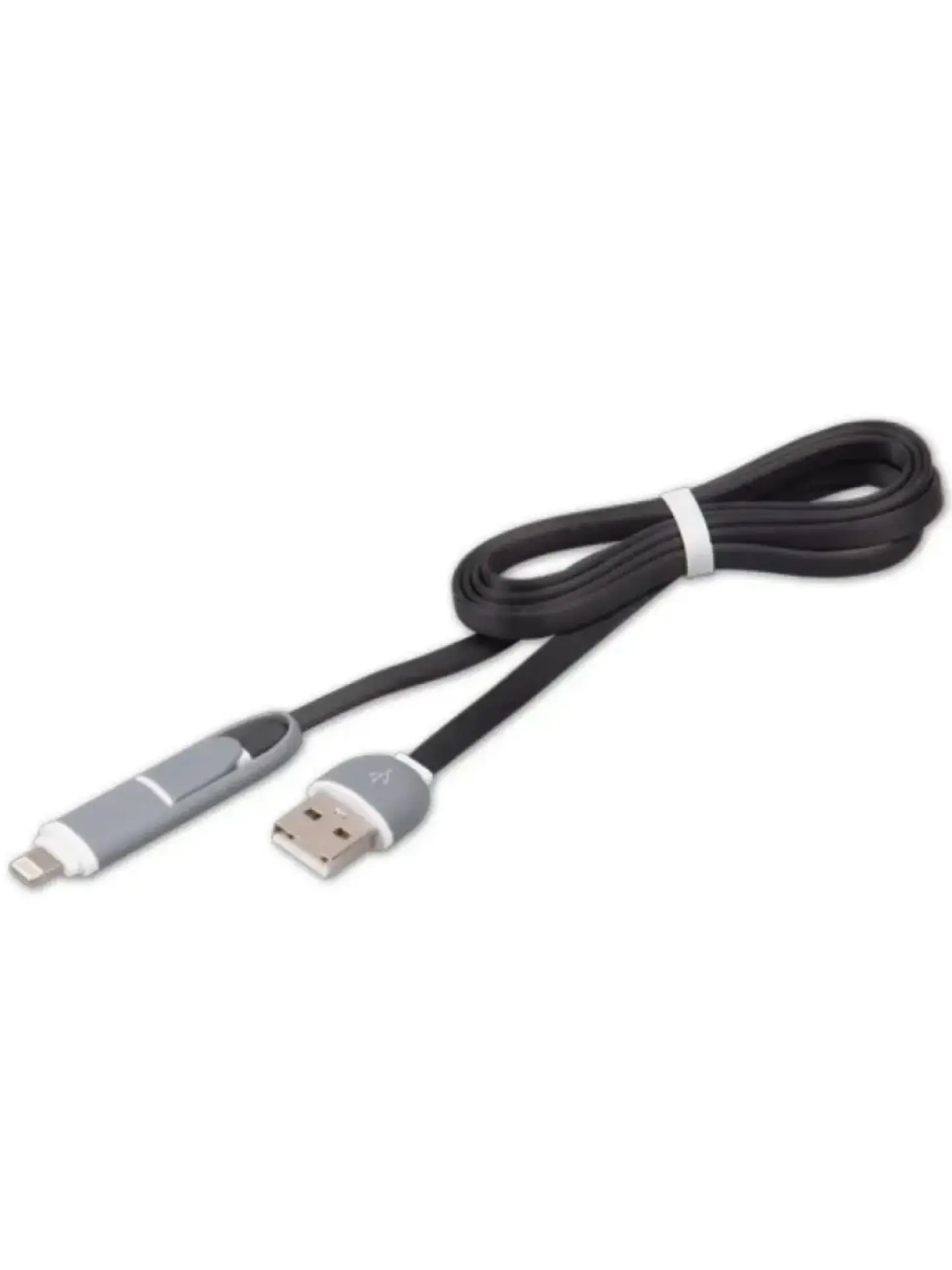 Кабель RITMIX RCC-200, черный, USB 2.0 - USB-Apple 8pin lightning, Micro USB, защитные колпачки (1/115)