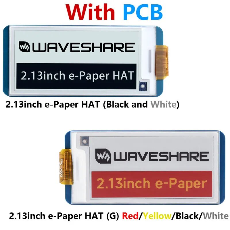 Waveshare 2.13" E-Ink HAT дисплей с PCB — фото 1