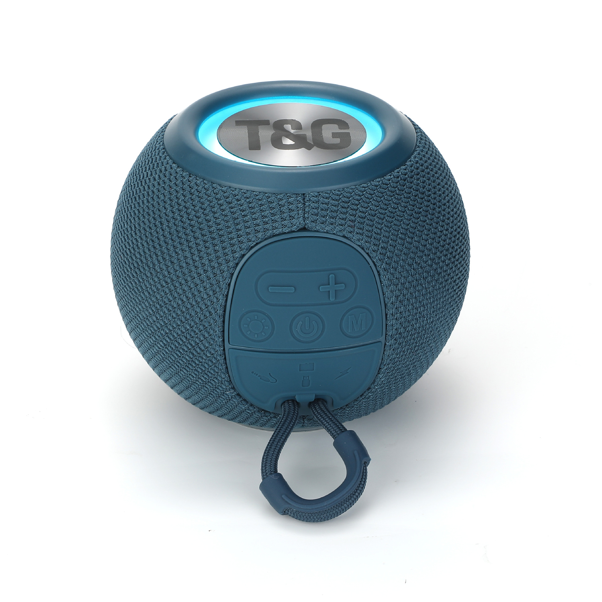 Колонка Bluetooth портативная TG337 T&G с RGB-светодиодами, IPX5, TF/AUX/TWS, мощный бас, 海军蓝, для улицы/дома