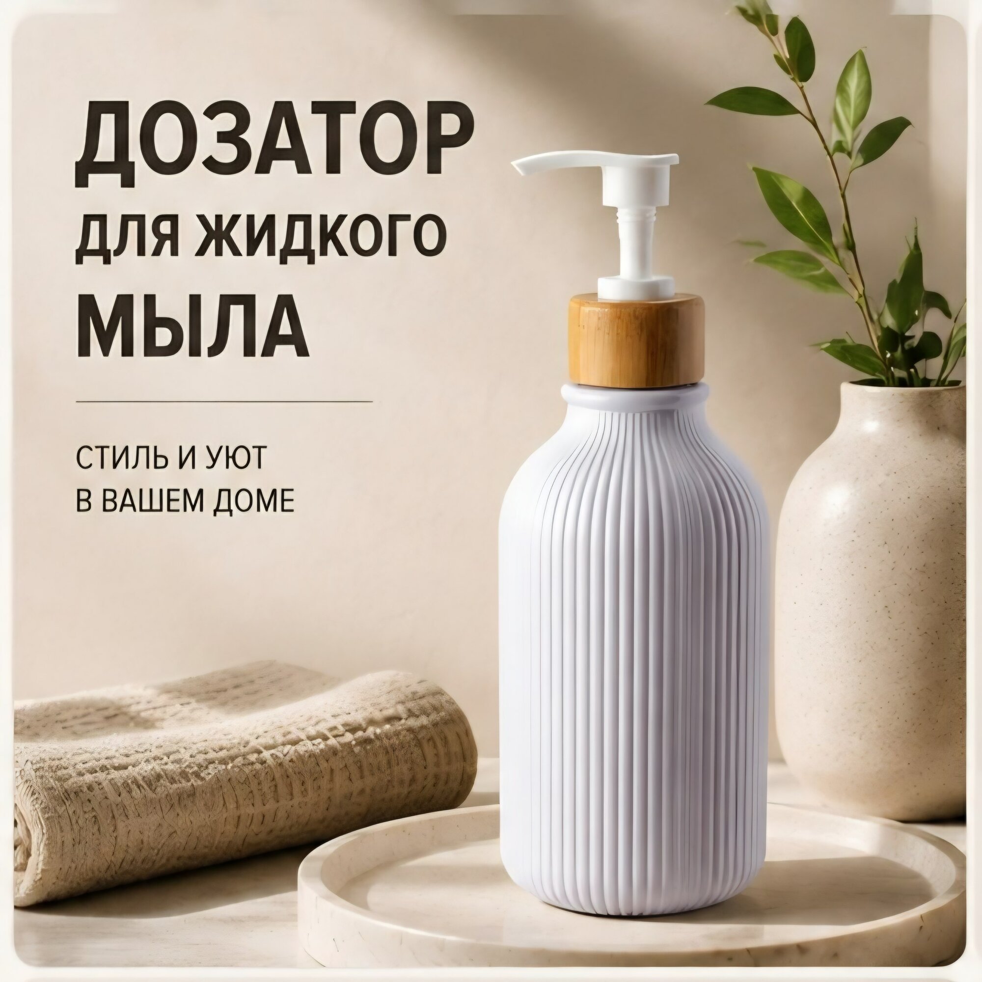 Белый диспенсер для мыла 1 штука 500мл