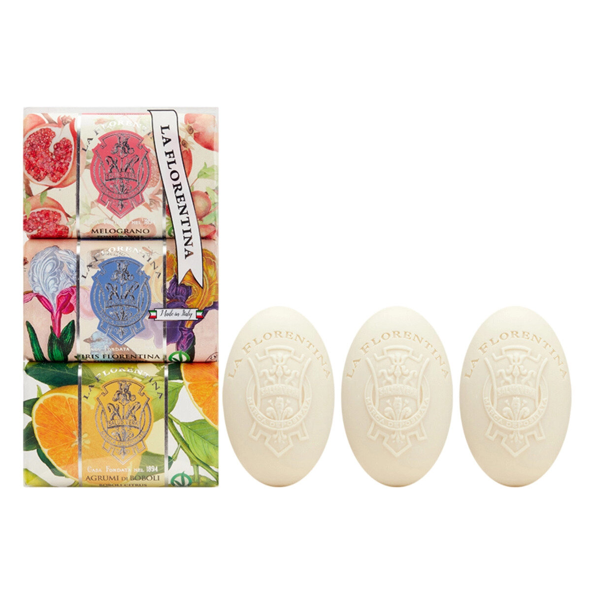 Набор La Florentina Citrus Florentina Iris Pomegranate мыло 200 гр x 3 шт. / Флорентина Цитрус Ирис Гранат