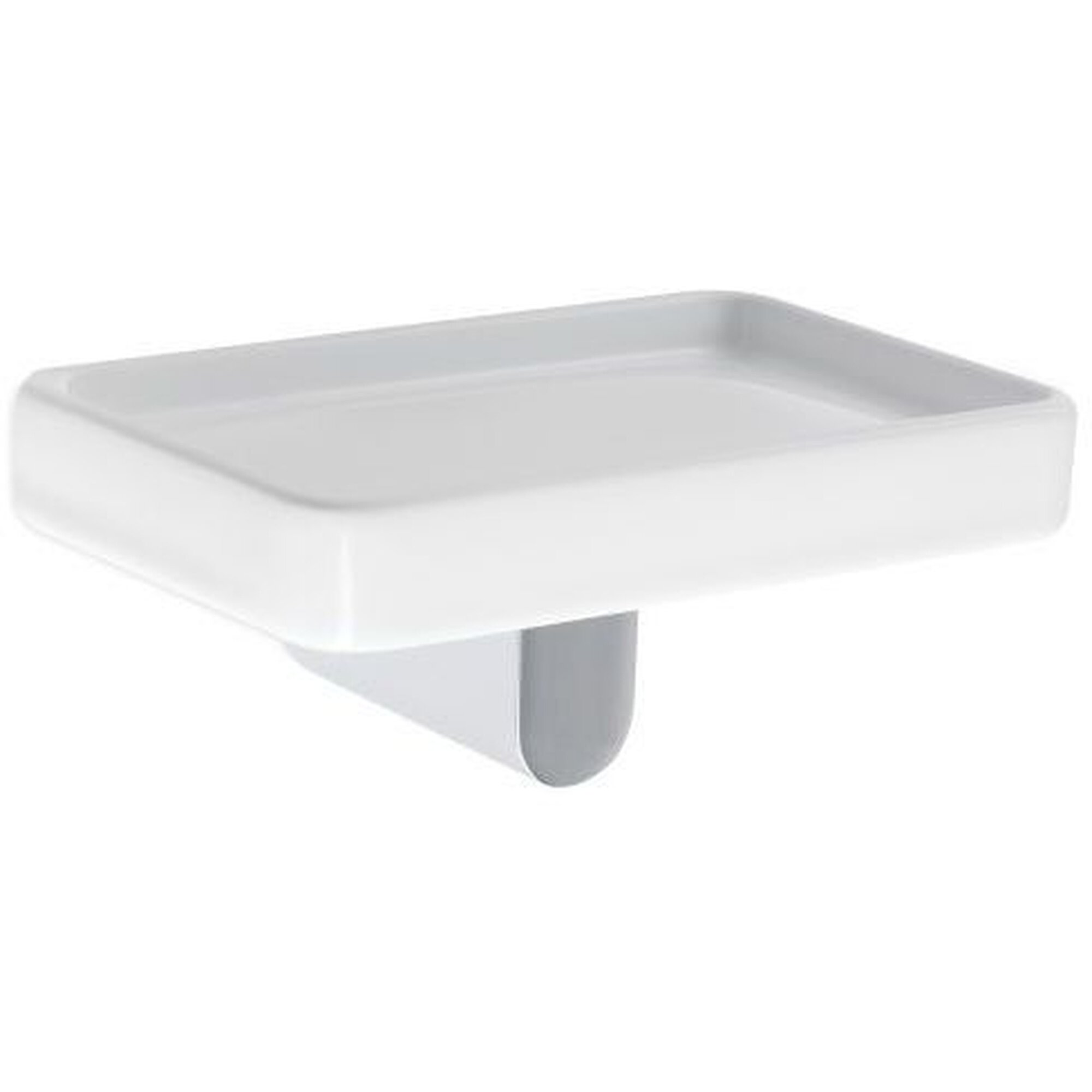 Мыльница настенная керамическая Stil Haus (Стил Хаус) Livin, цвет хром - белая керамика LV09(08)