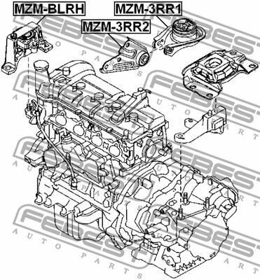Подушка двигателя R гидравлическая MAZDA 3 BL 2008-2011 FEBEST MZM-BLRH