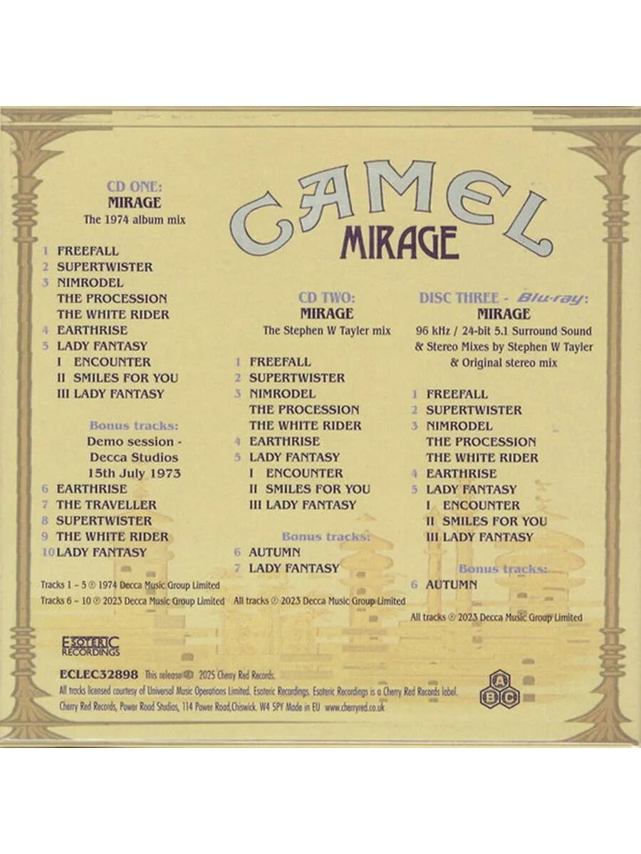 Camel - Mirage (2CD+BD box) — фото 1