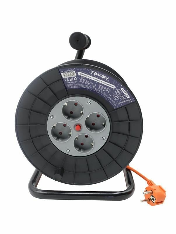 Удлинитель на катушке 420 м с заземлением 6А IP20 30.75 TOKOV ELECTRIC TKE-SK20-075-Z