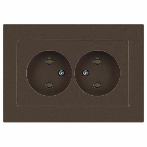 Розетка 2-м СП Accent 6-204-08 16А IP20 250В 2P AL/CU бронза Intro Б0063472