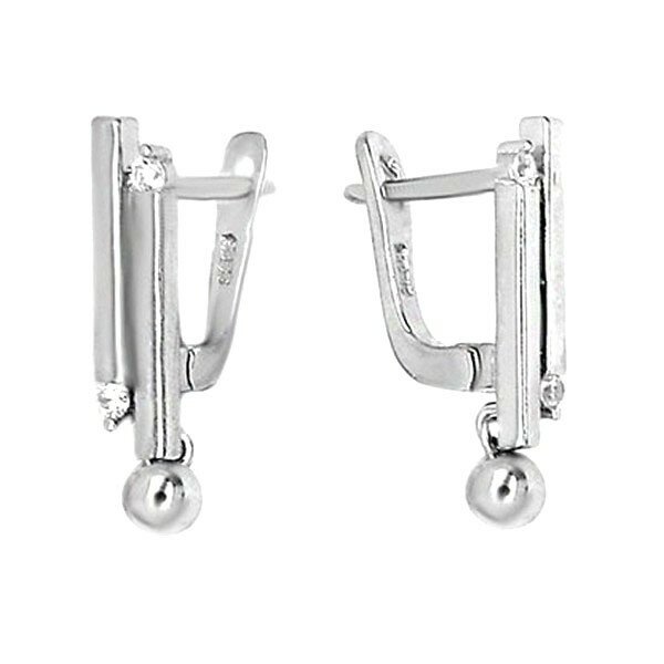 Серьги JEWELIN, серебро, 925 проба, родирование, фианит